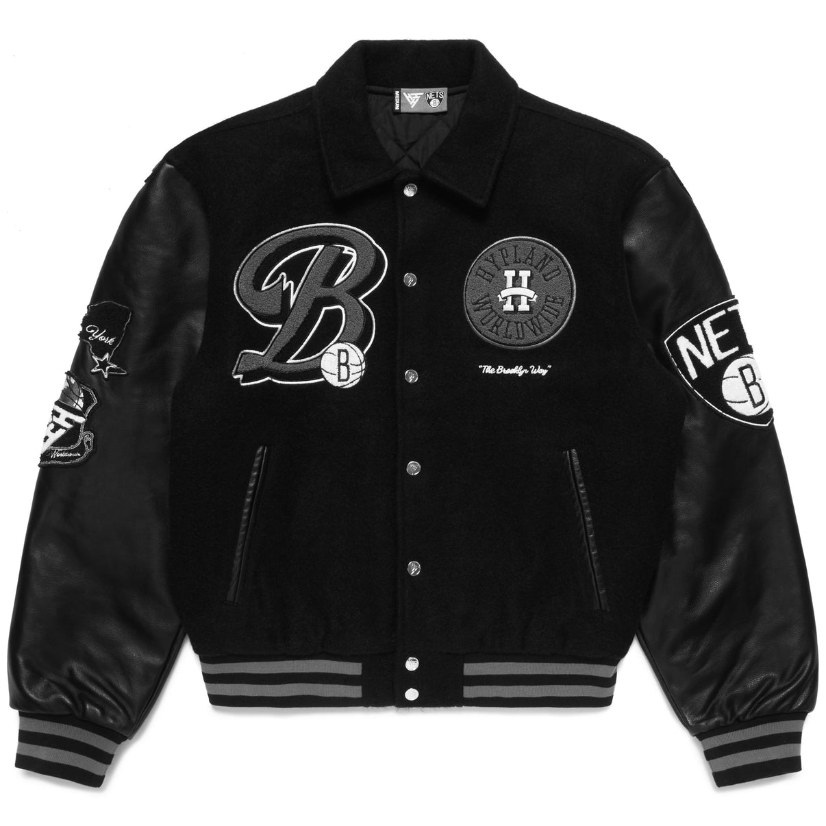 NBA BROOKLYN NETS VARSITY JACKET (BLACK) – Hypland